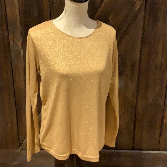 White Stag | Tops | Take 5 Off Gold Sparkly White Stag Long Sleeve Top ...